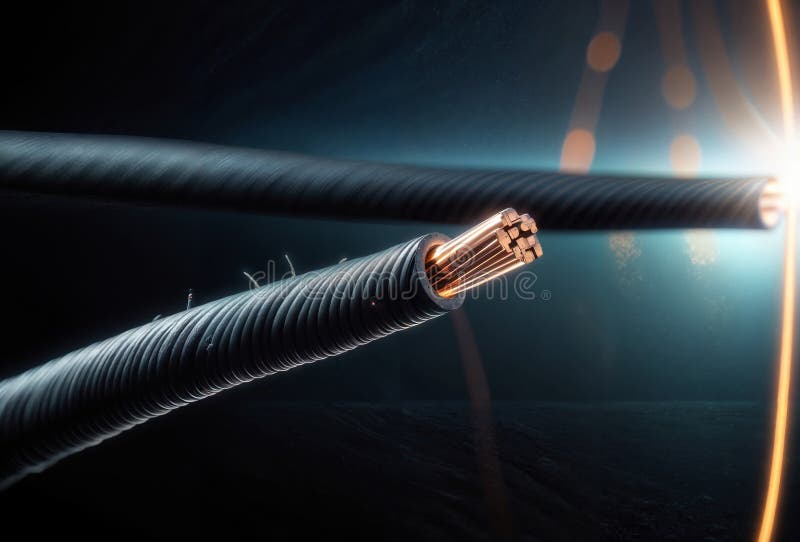 Copper Core of Power Cable Insulated. 3d Rendering., Generative Ai ...