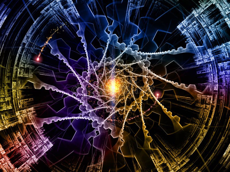 Toward Digital Space Geometry Stock Illustration - Illustration of gear ...