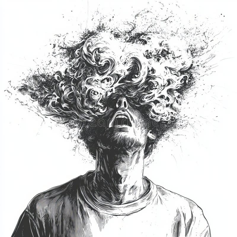 In the Inner World, an Introspective Illustration Portrays a Man S ...