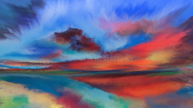 Virtual Abstract Landscape stock illustration. Illustration of ...