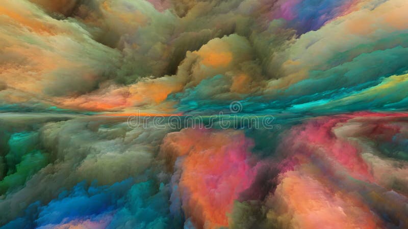 Virtual Abstract Landscape stock illustration. Illustration of mystical ...