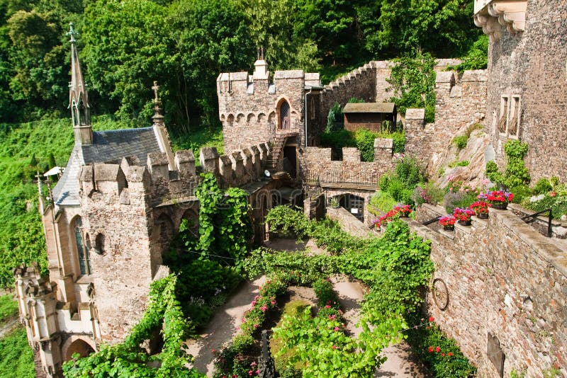 Inner yard of old castle stock photo. Image of europe - 12804674