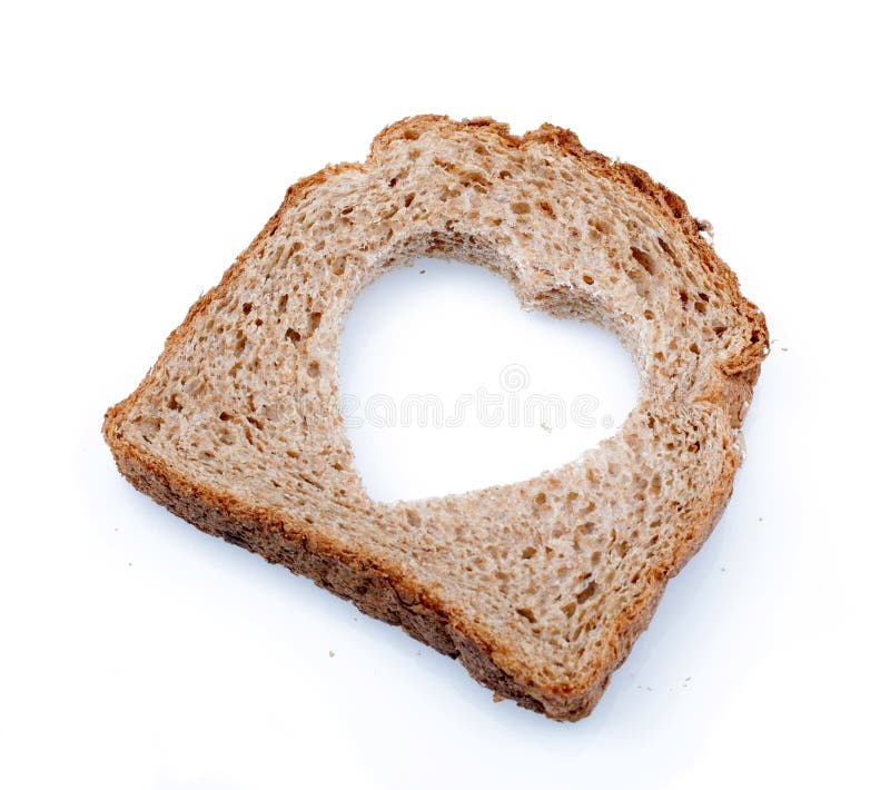 Inneres Formte Loch in Einer Scheibe Brot Stockfoto - Bild von köstlich ...