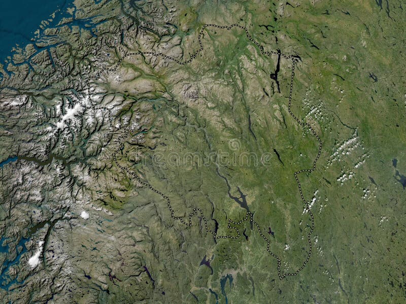 Innlandet, Norway. Low-res Satellite. No Legend Stock Illustration ...