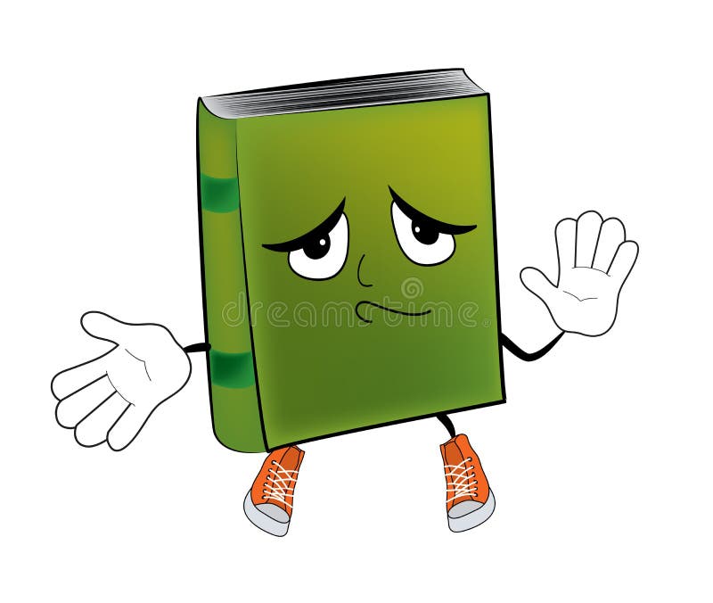 Sad book cartoon stock illustration. Illustration of cartoon - 43150971