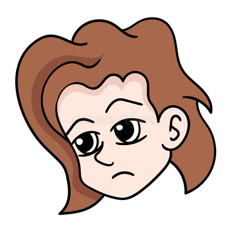 Innocent Face Female Head Avatar Illustration Stock Vector ...