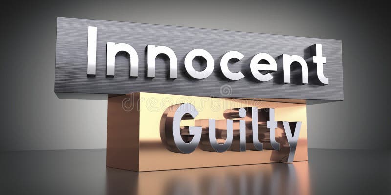 Innocent, Guilty - Words on Metal Blocks Stock Illustration ...