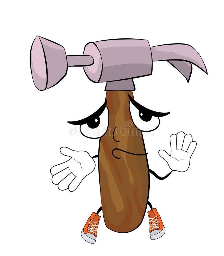 Hammer cartoon stock illustration. Illustration of lady - 44105123