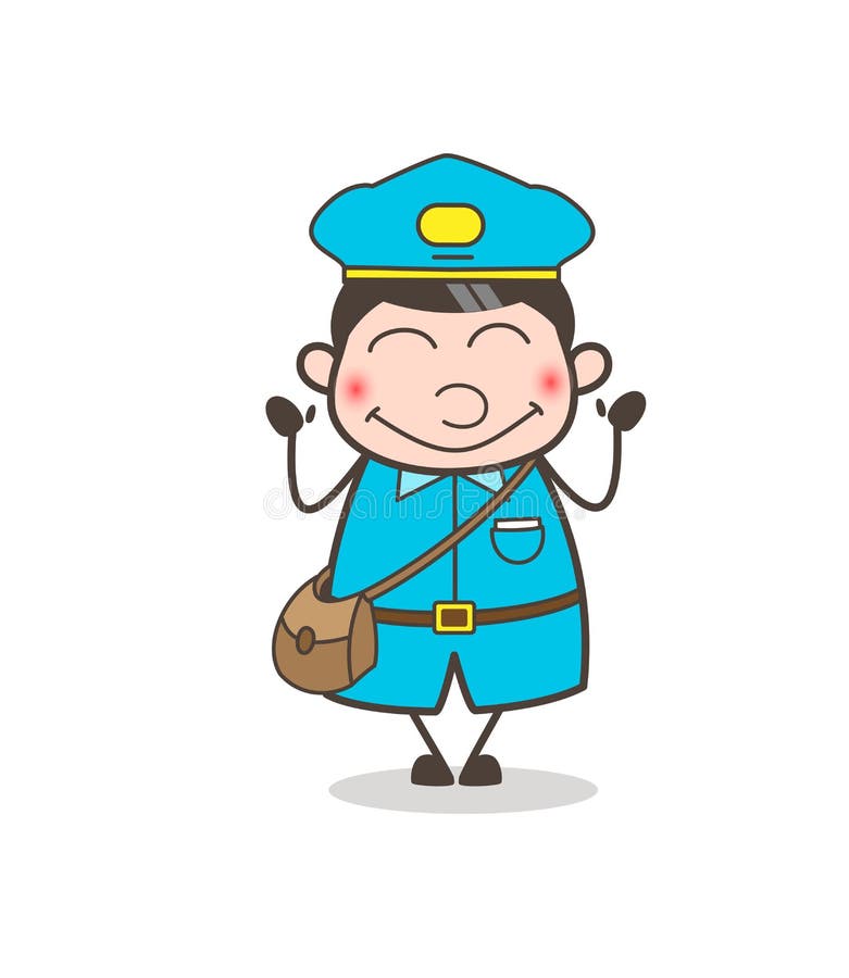 Happy Innocent Cartoon Gatekeeper Character Vector Stock Illustration ...