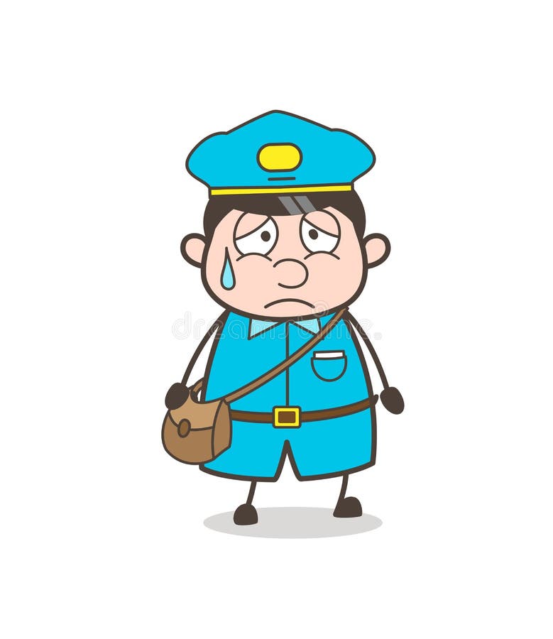 Crying - Postman Cartoon Courier Guy Vector Illustration Stock ...