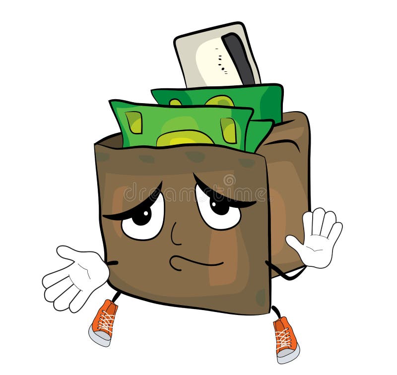 Innocent wallet cartoon stock illustration. Illustration of isolated ...