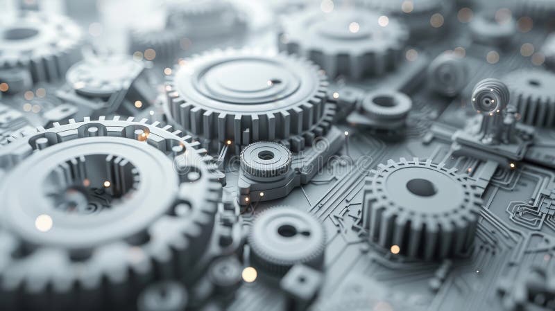 Innovate with Generative AI: Abstract Gray Gears and Technology ...