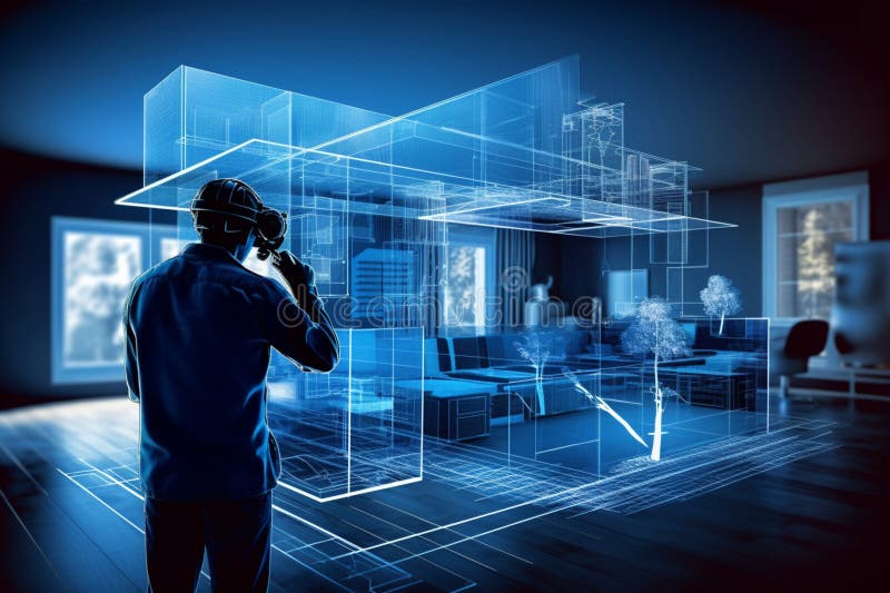 Innovating the Blueprint, Architect or Engineer Designs 3D House Model ...