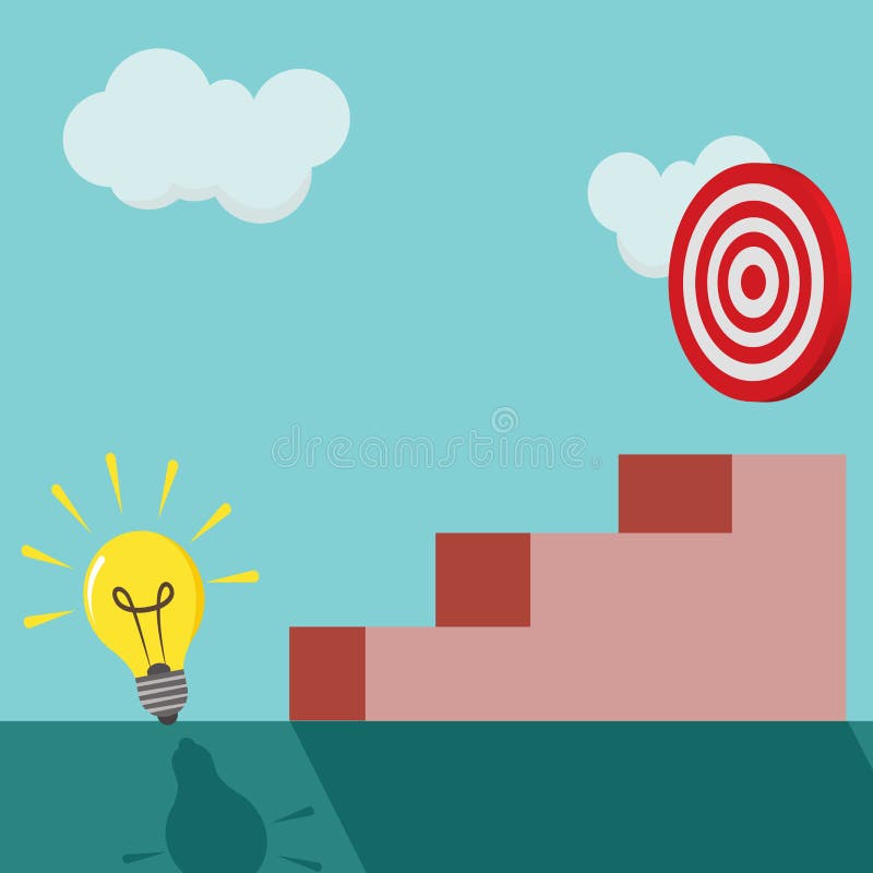 Innovation and Ideas Reaching Targets and Goals Stock Vector ...