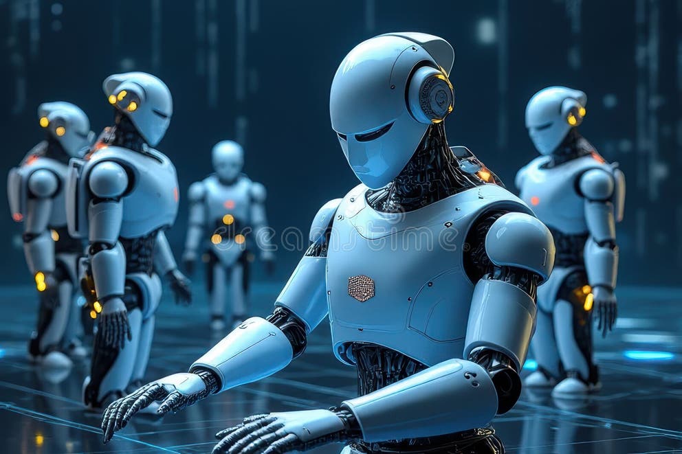 Innovation and AI Robots stock illustration. Illustration of ...