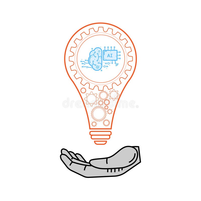 Innovation Artificial Intelligence. Hands Holding Light Bulb for ...