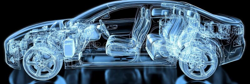 Innovation in Automotive Engineering Detailed X-Ray View of a Car with ...