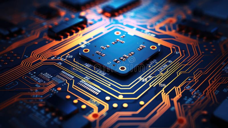 Innovation Blue Orange Technology Stock Illustration - Illustration of ...