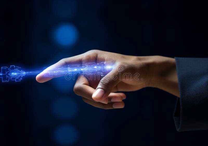 Innovation Blue Screen Virtual Future Hand Business Interface Tech ...