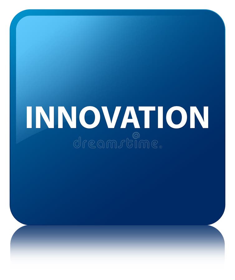 Innovation Blue Square Button Stock Illustration - Illustration of ...