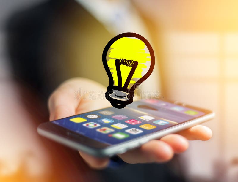 Innovation Bulb Lamp Turned on Displayed on a Futuristic Interface ...