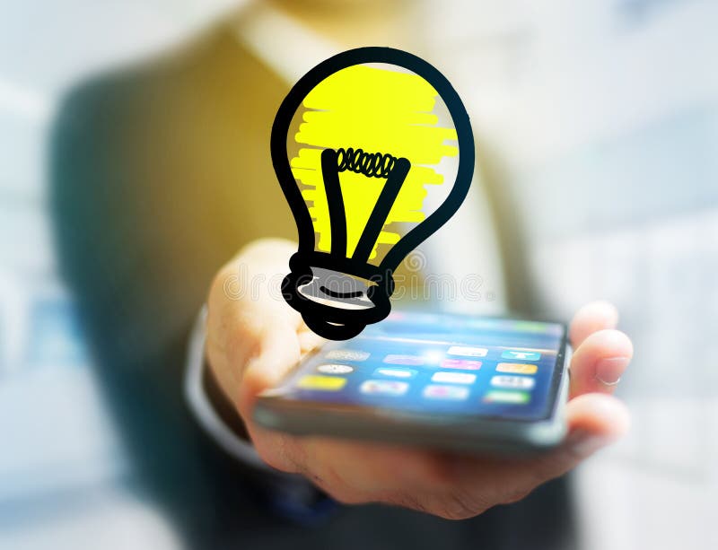 Innovation Bulb Lamp Turned on Displayed on a Futuristic Interface ...