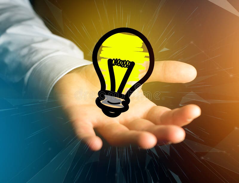 Innovation Bulb Lamp Turned on Displayed on a Futuristic Interface ...