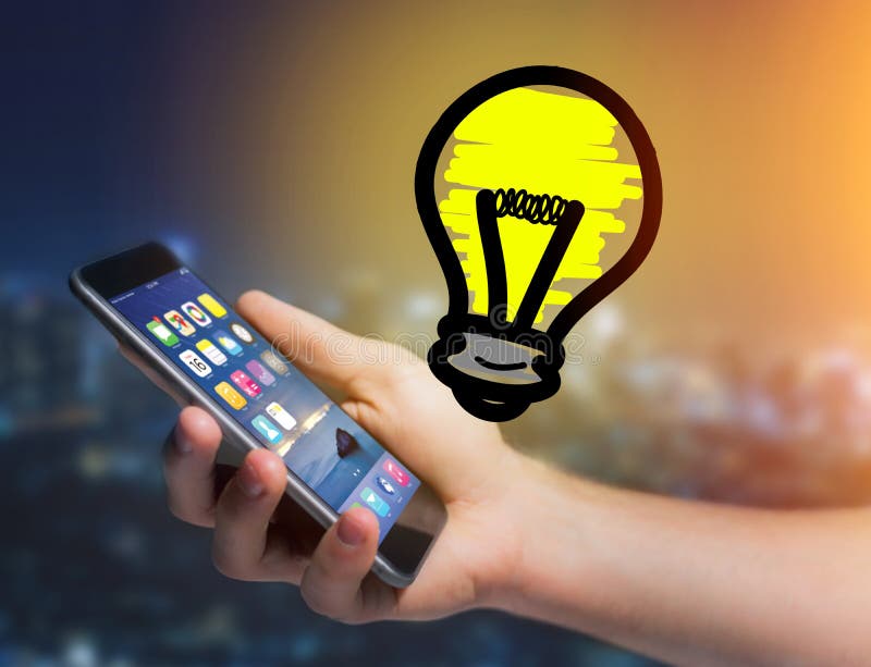 Innovation Bulb Lamp Turned on Displayed on a Futuristic Interface ...