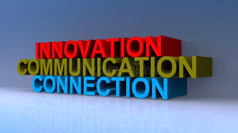 Innovation Communication Connection On Blue Stock Photo - Image of ...