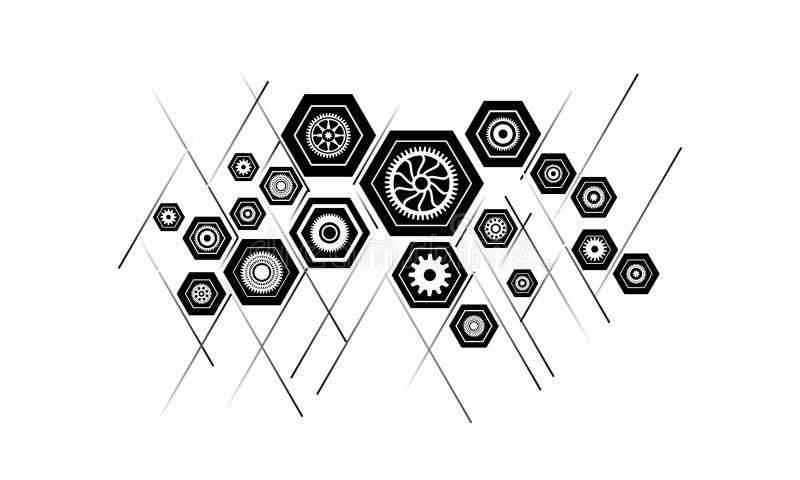 Innovation Computer Data Cogs Technology Banner Background. Stock ...