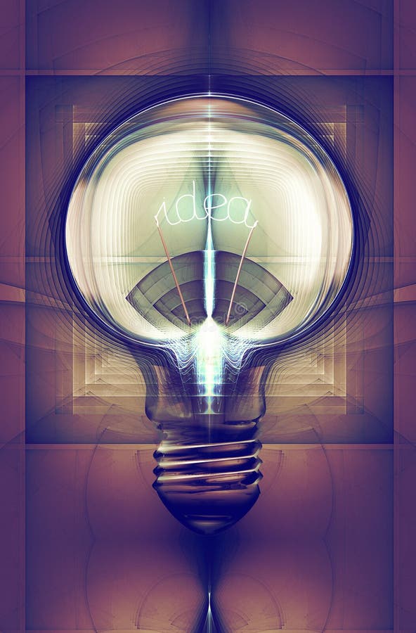 Innovation Concept Image with a Bright Light Bulb Stock Illustration ...