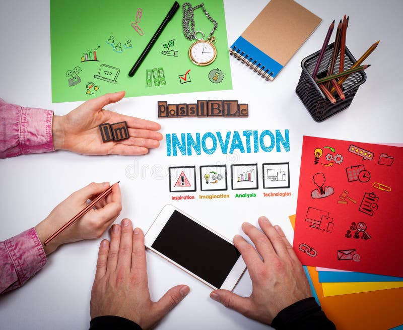 Innovation Concept. the Meeting at the White Office Table Stock Image ...