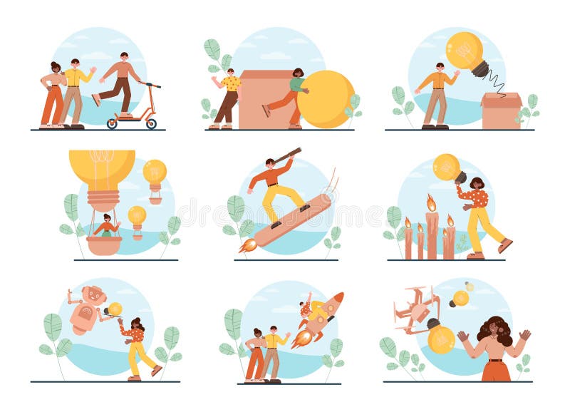 Innovation Concept Set. Idea of Creative Business, Community or ...