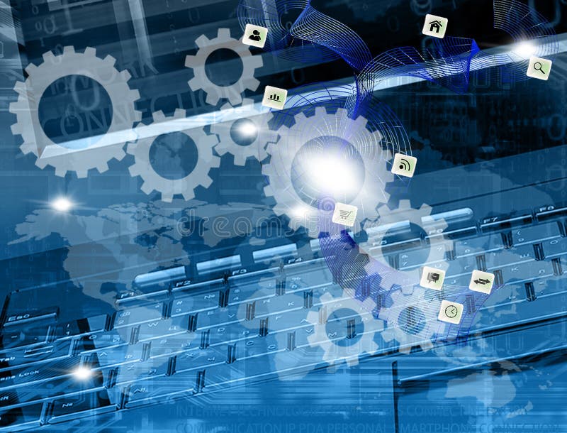 Innovation Connection Computers Technologies. Stock Photo - Image of ...