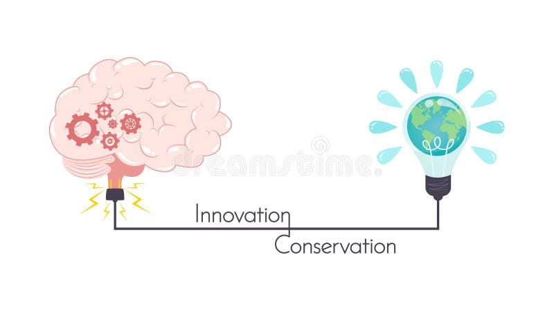 Innovation in Green Technology and Conservation Vector Illustration ...