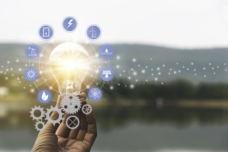 Innovation or Creative Concept of Hand Hold a Light Bulb and Copy Space ...