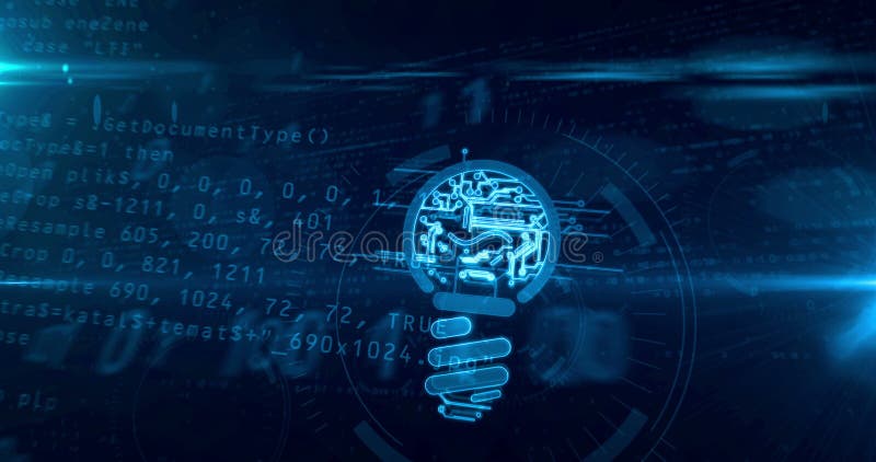 New Idea with Cyber Bulb Shape Concept Loop Animation Stock Footage ...