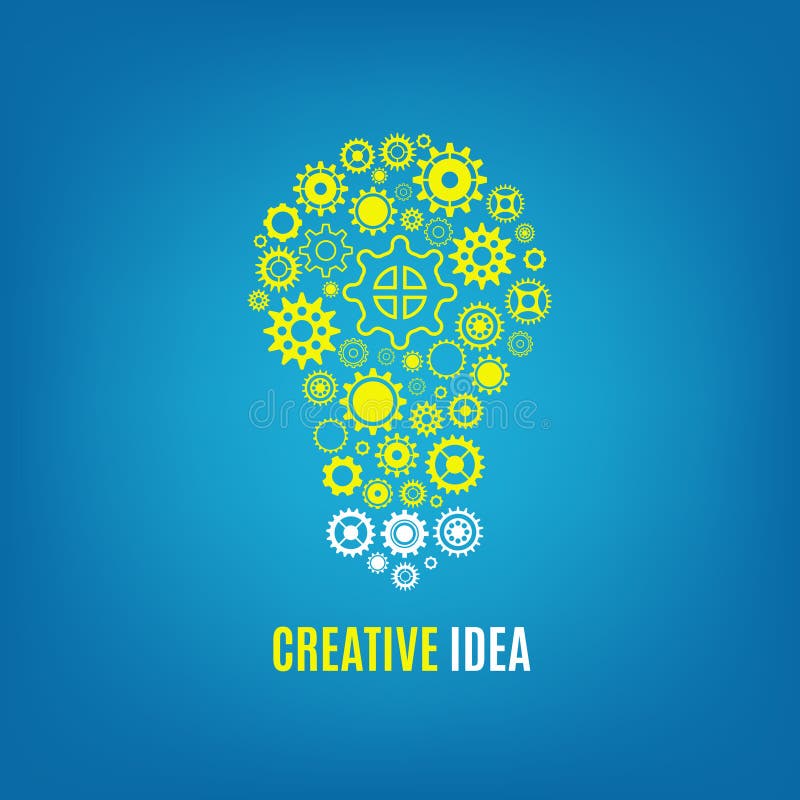 Innovation, Creative Idea Vector Concept with Light Bulb and Gears ...