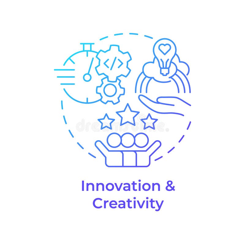 Innovation and Creativity Blue Gradient Concept Icon Stock Vector ...