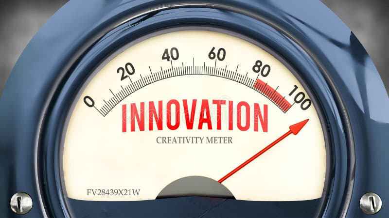 Innovation and Creativity Meter that is Hitting a Full Scale, Showing a ...