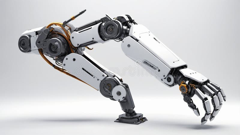 Innovation. 3D Robot Arm on White Background. Mechanical Hand ...