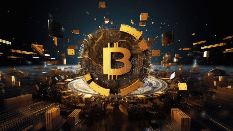 The Innovation in Digital Currency, with Abstract Symbols Forming a ...