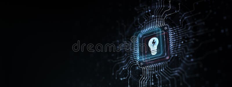 Innovation Driving Change and Growth Illustrated on a Processor Touched ...