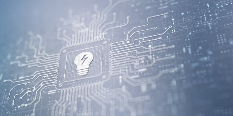 Innovation Driving Change Illustrated on a Processor Stock Illustration ...