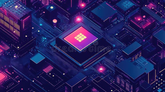 Innovation Expanding AI Chip Stock Illustration - Illustration of chip ...