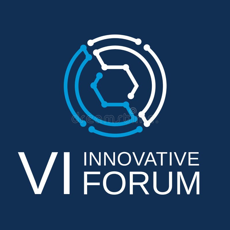 Innovation Forum Logo. Digital Honeycomb in a Circle Stock Vector ...
