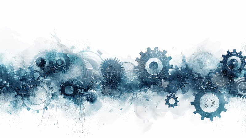 Innovation in Generative AI Technology - Abstract Gray Gears on White ...