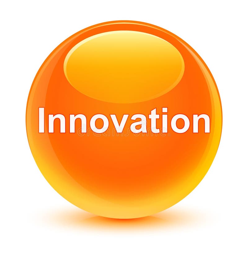 Innovation Glassy Orange Round Button Stock Illustration - Illustration ...