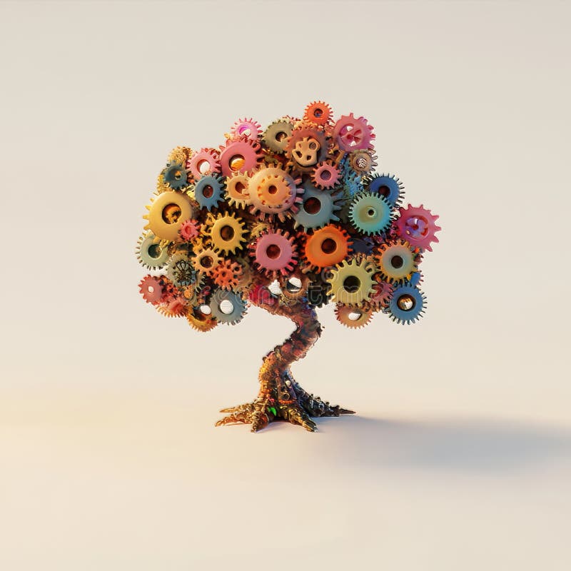 Innovation Growth Concept Depicted by Interlocking 3D Abstract Gears ...