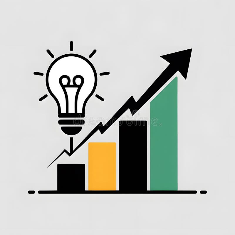 Innovation Growth and Idea Generation Concept Depicted with Light Bulb ...